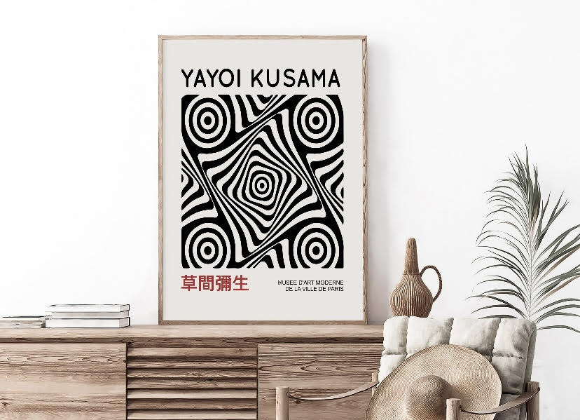 Yayoi Kusama Black and White Print – Fizzy Art