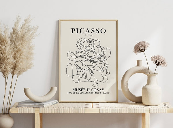 Picasso The Hug Print | One Line Art | Picasso Poster | Picasso Art Pr ...